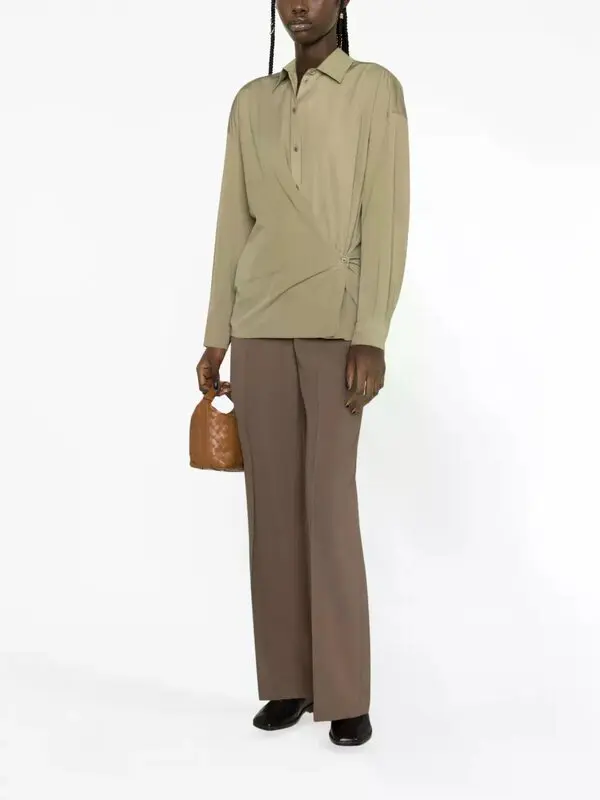 LEMAIRE Twisted Wrap Cotton Shirt - Green