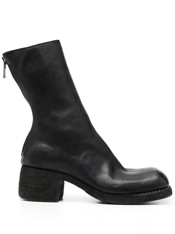 Guidi Leather Rear-zip Mid-calf Boots