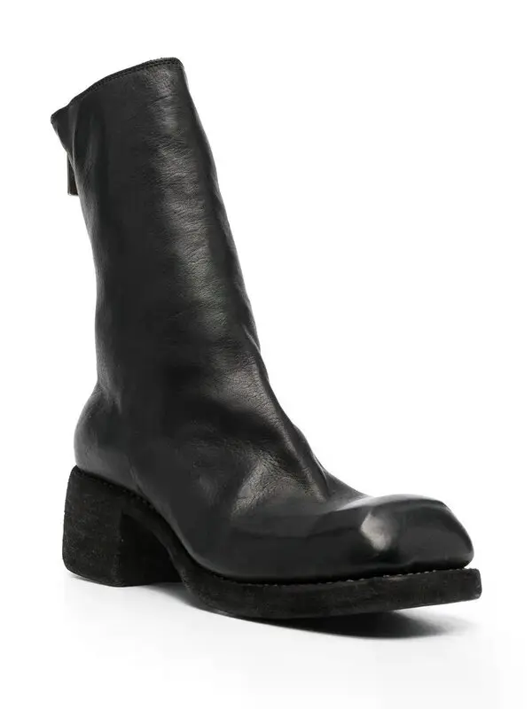 Guidi Leather Rear-zip Mid-calf Boots