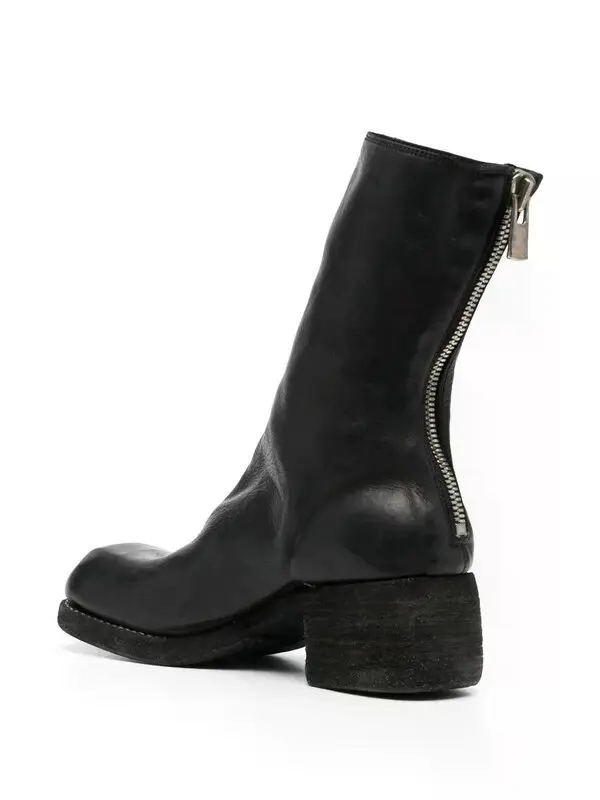 Guidi Leather Rear-zip Mid-calf Boots