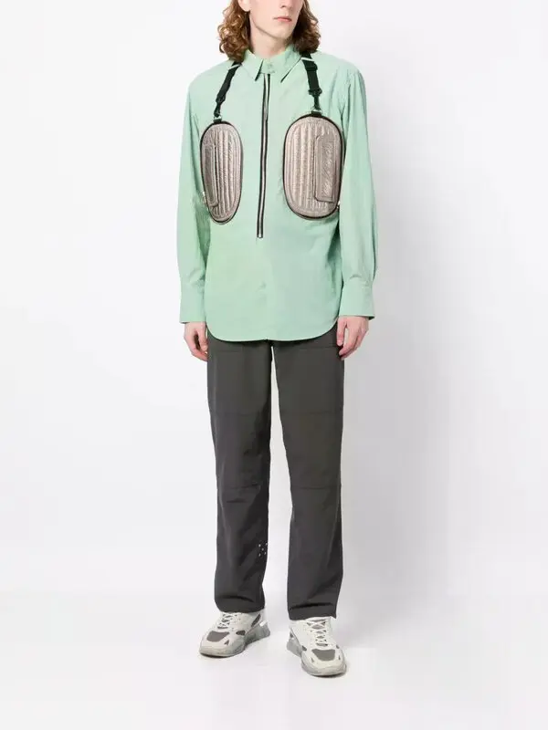 CRAIG GREEN Padded-pocket Zip-up Shirt - Green