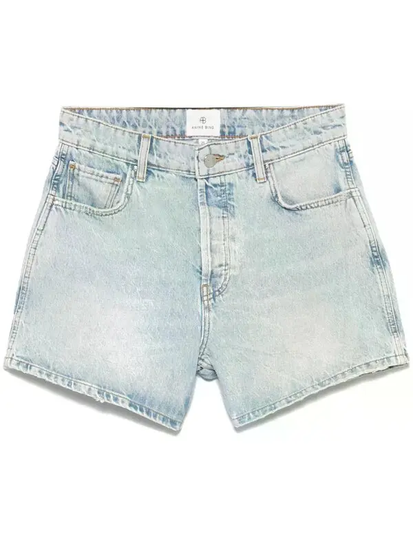ANINE BING Light Wash Denim Shorts