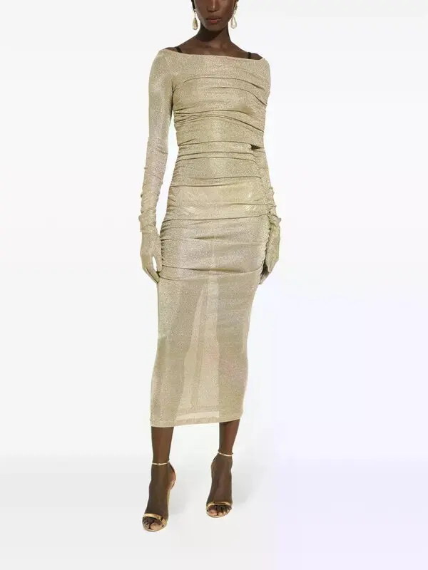Dolce & Gabbana Lurex Mesh Calf-length Dress