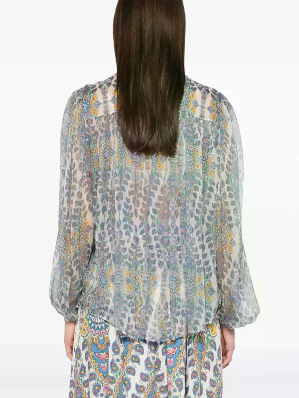 Etro Paisley Print Sheer Blouse