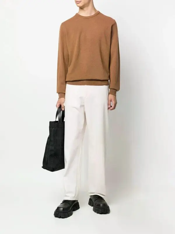 Zegna Crew Neck Cashmere Jumper - Brown