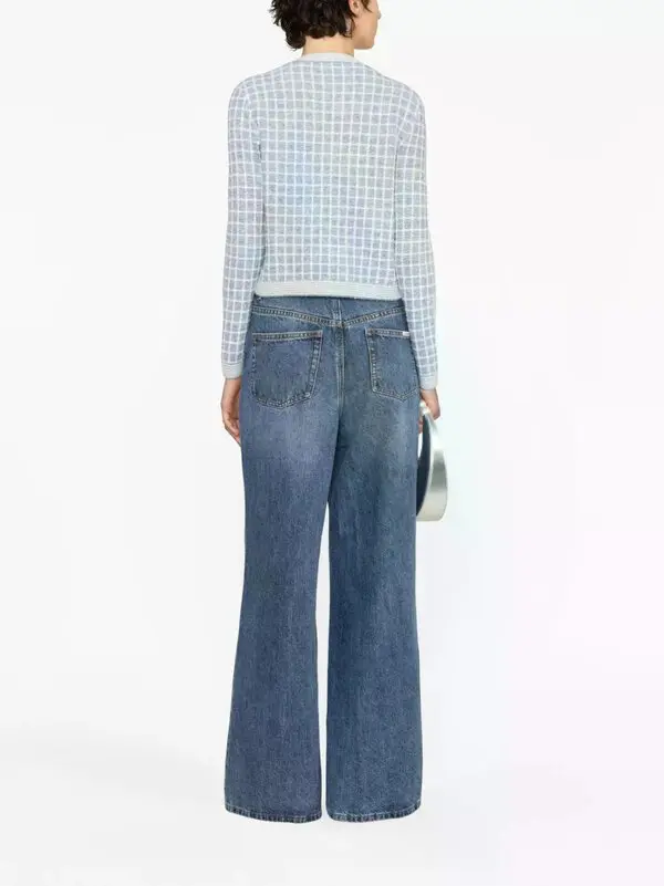 SELF-PORTRAIT Mid-rise Wide-leg Jeans