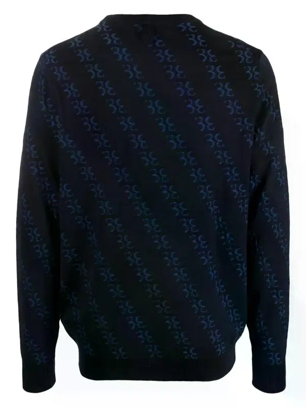 BILLIONAIRE Monogram Jacquard Knitted Jumper - Blue
