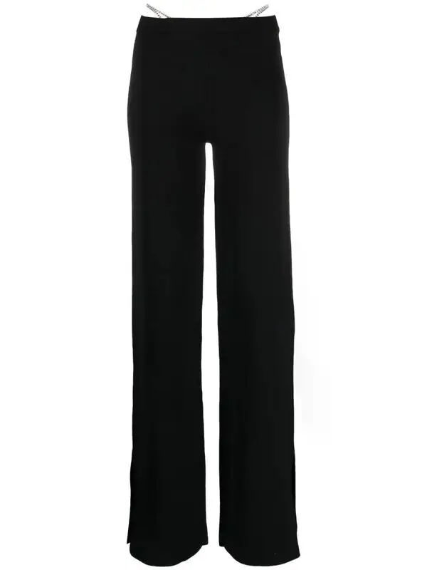 Gcds Flared Trousers With Crystal Embellishment