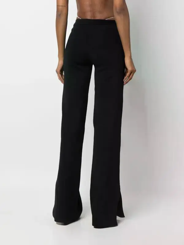 Gcds Flared Trousers With Crystal Embellishment