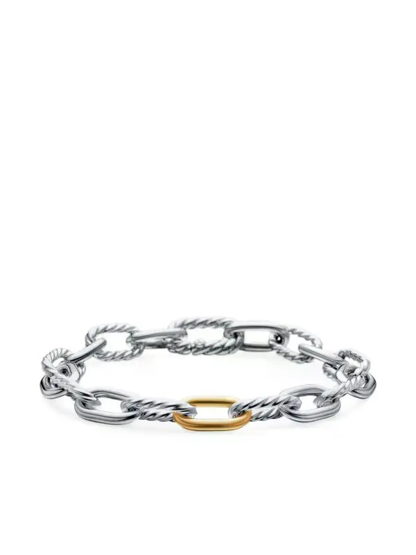 David Yurman 18kt Yellow Gold And Sterling Chain Bracelet - Silver