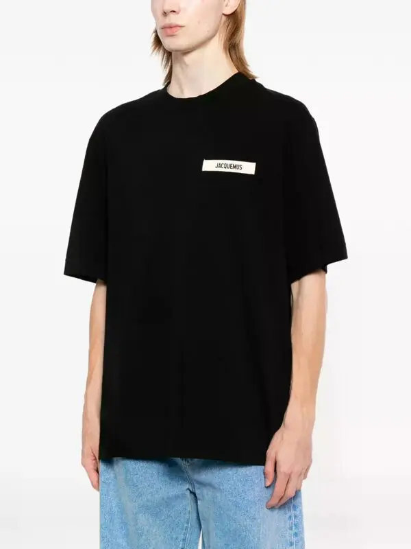 Jacquemus Logo-patch Cotton T-shirt - Black