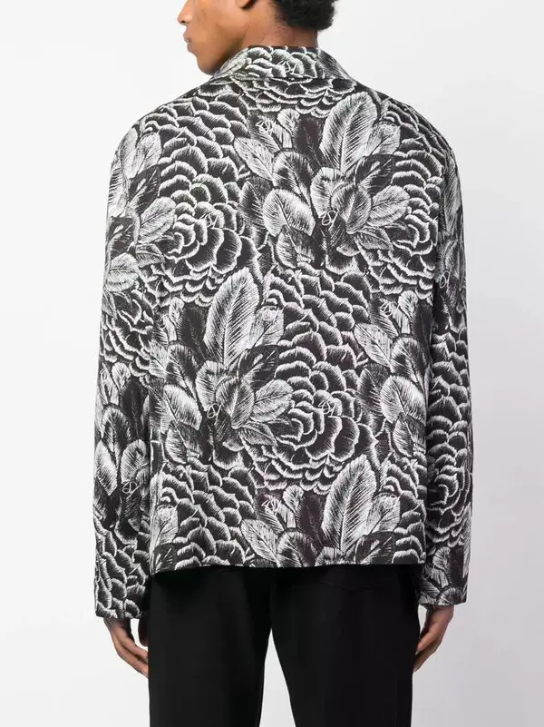 4SDESIGNS Floral-print Long-sleeve Shirt