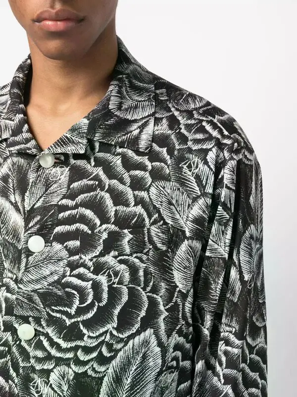4SDESIGNS Floral-print Long-sleeve Shirt