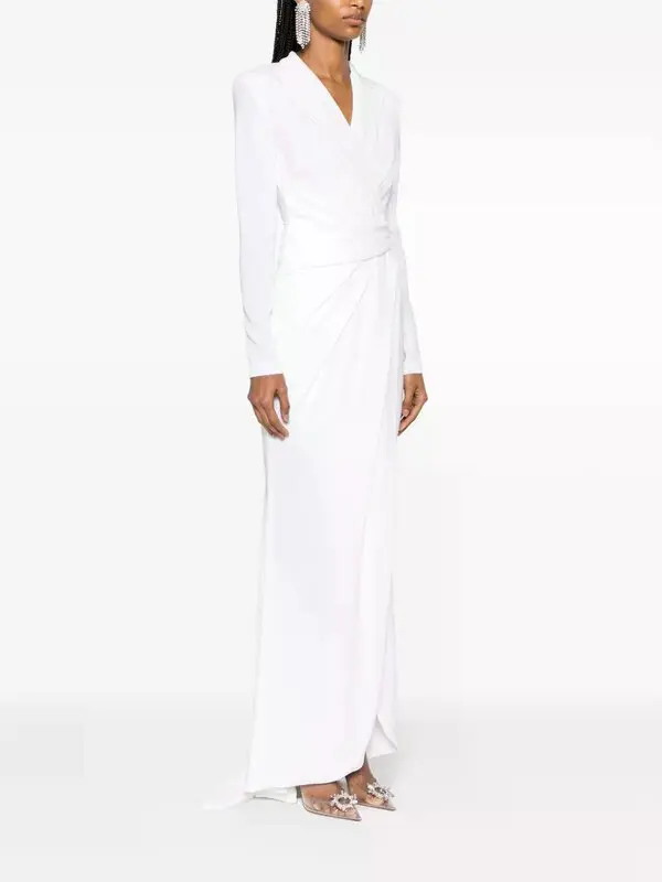 Talbot Runhof Draped Crepe Maxi Dress