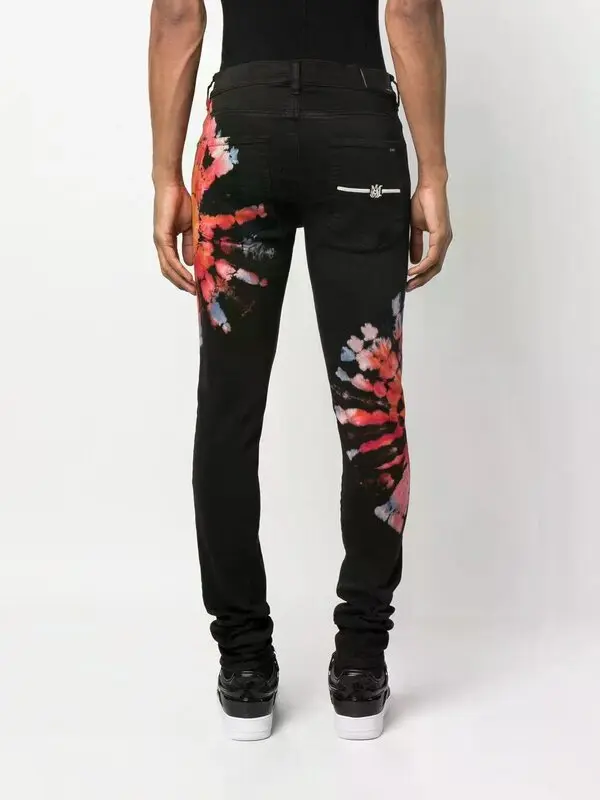 Amiri Tie-dye Print Skinny Jeans
