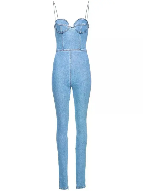 Magda Butrym Denim Bustier Jumpsuit - Blue