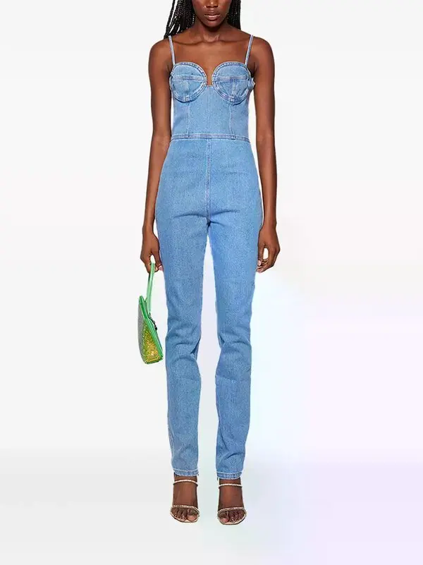 Magda Butrym Denim Bustier Jumpsuit