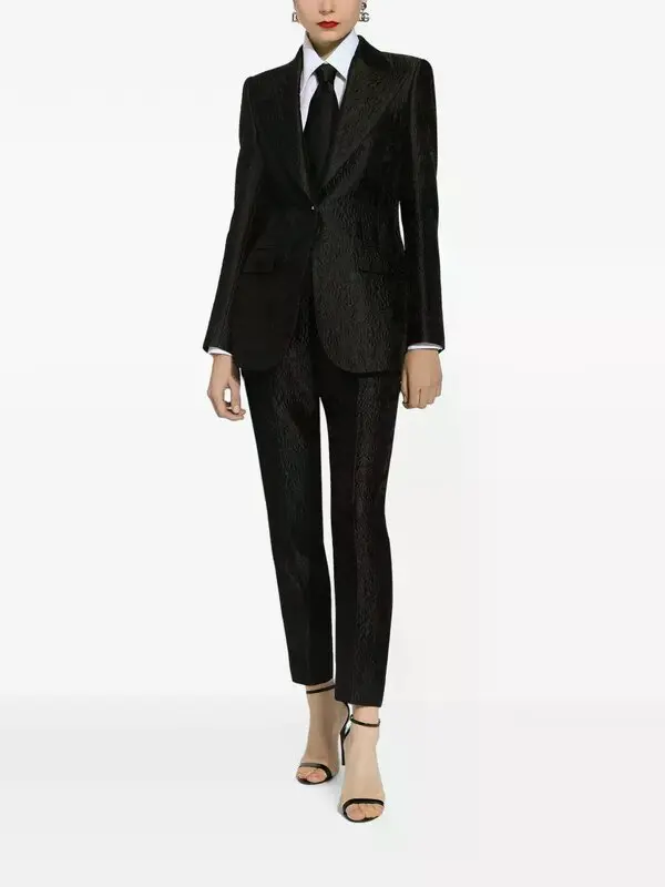 Dolce & Gabbana Floral-jacquard Blazer - Black