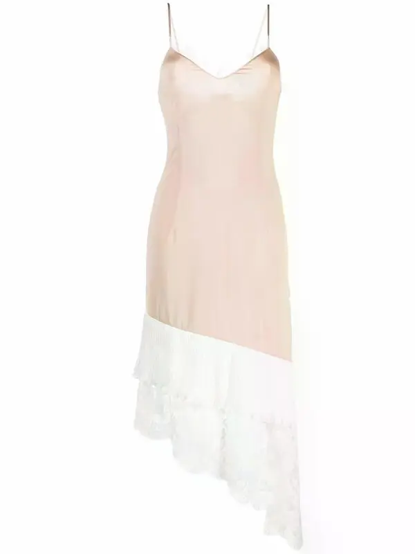 Vetements Asymmetric Lace-panelled Slip Dress