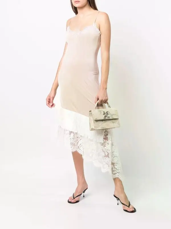 Vetements Asymmetric Lace-panelled Slip Dress