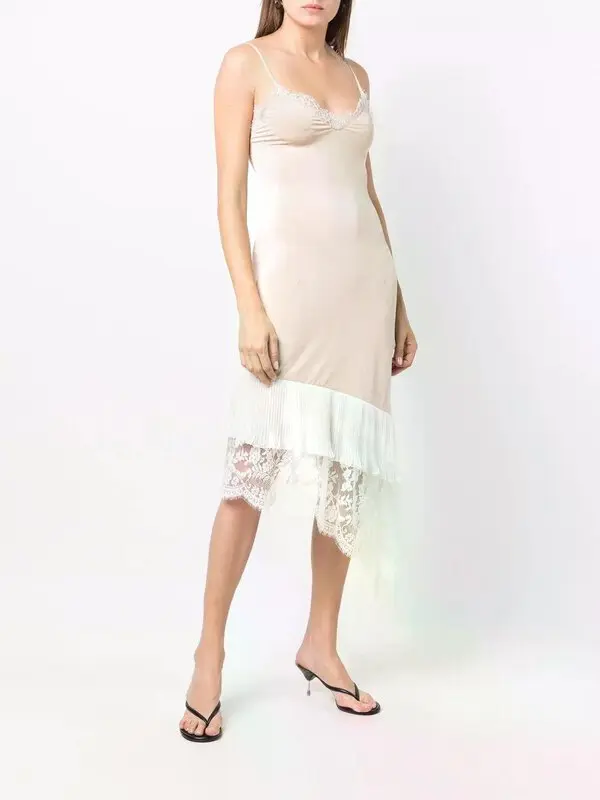 Vetements Asymmetric Lace-panelled Slip Dress