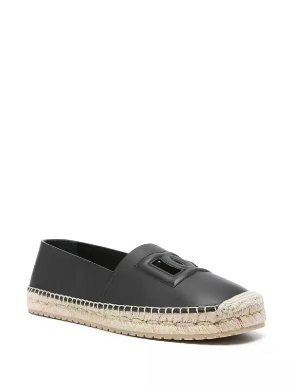 Dolce & Gabbana Logo-embossed Leather Espadrilles