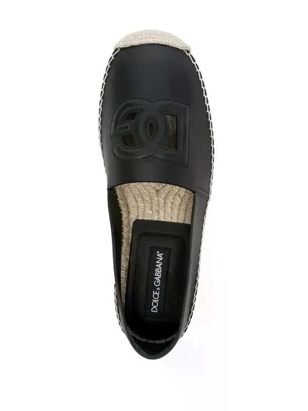 Dolce & Gabbana Logo-embossed Leather Espadrilles