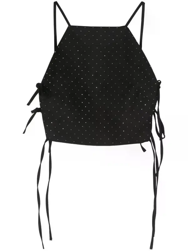 CHIARA FERRAGNI Embellished Crop Top - Black