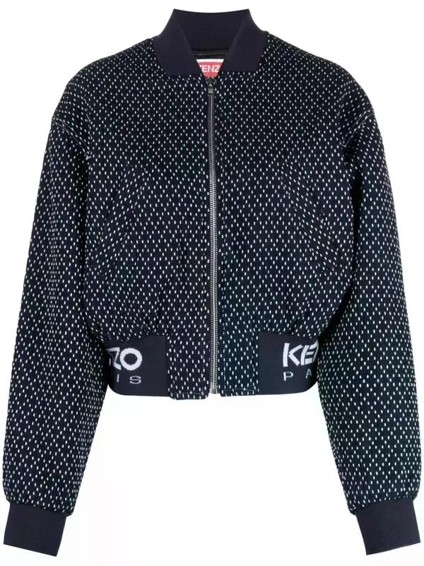 Kenzo Sashiko Stitch Embroidered Bomber Jacket - Blue