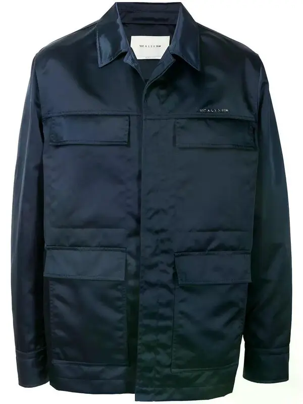 1017 Alyx 9sm Midnight Cotton Satin Finish Jacket - Blue