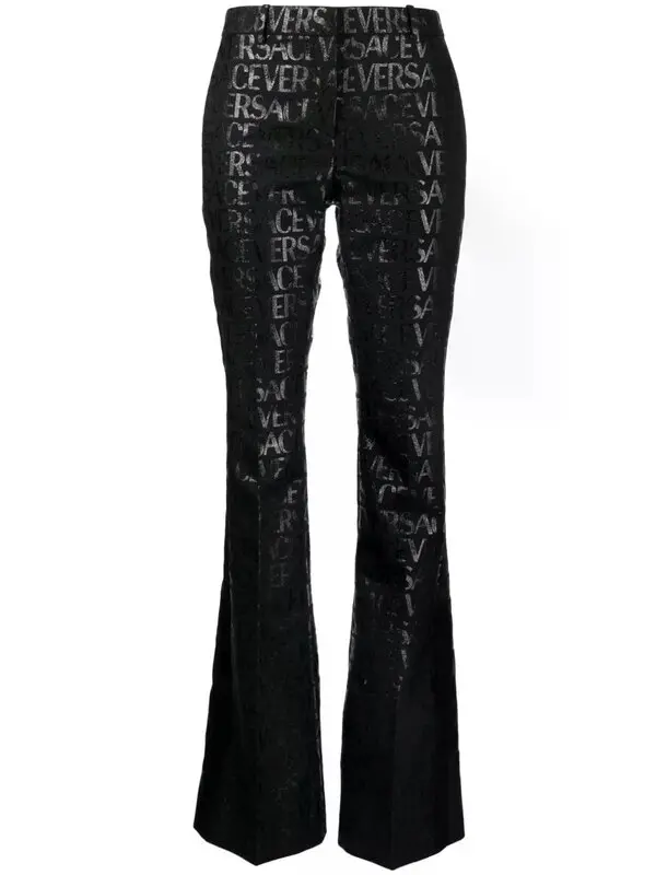 Versace Allover Logo Flared Trousers