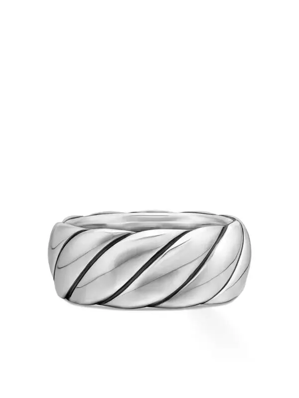 David Yurman Sterling Sculpted Cable Band Ring - Silver