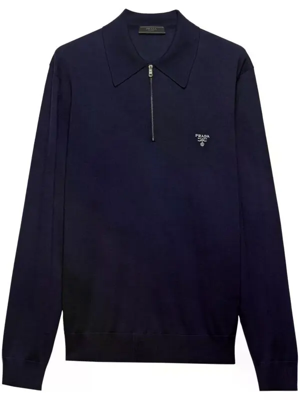 Prada Long-sleeve Wool Polo Shirt