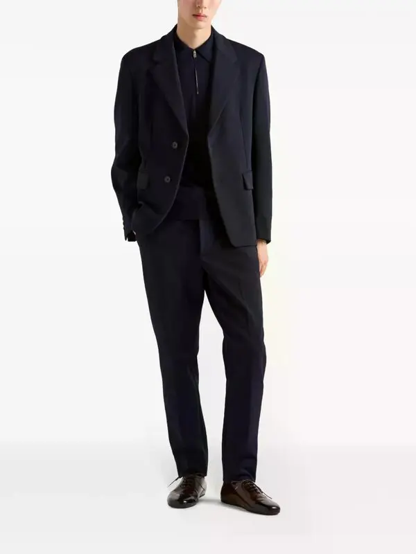 Prada Long-sleeve Wool Polo Shirt