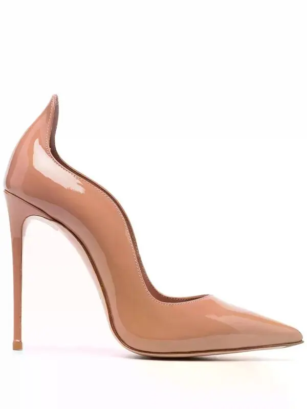 LE SILLA Wave-edge Patent Leather Pumps - Neutrals