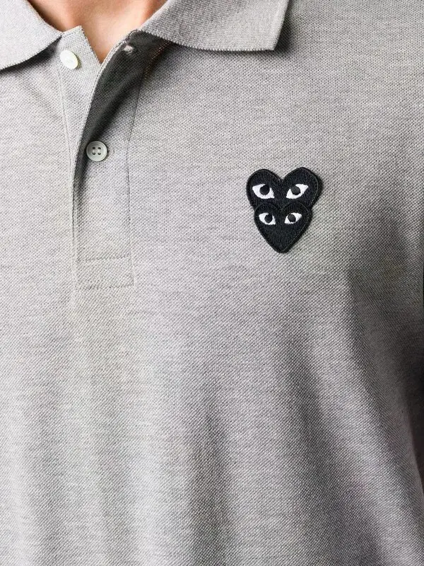 Play Comme Des Garcon Double Heart Polo Shirt