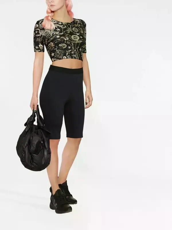 Philipp Plein Graphic Print Cropped T-shirt