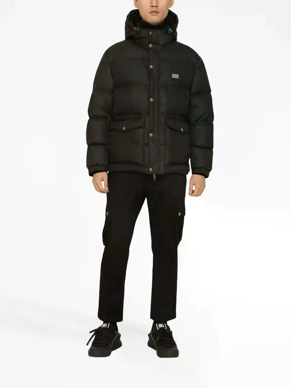 Dolce & Gabbana Padded Hooded Jacket - Black