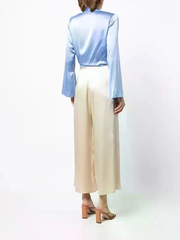 Voz Silk Wrap Blouse With V-neck And Ruched Detailing