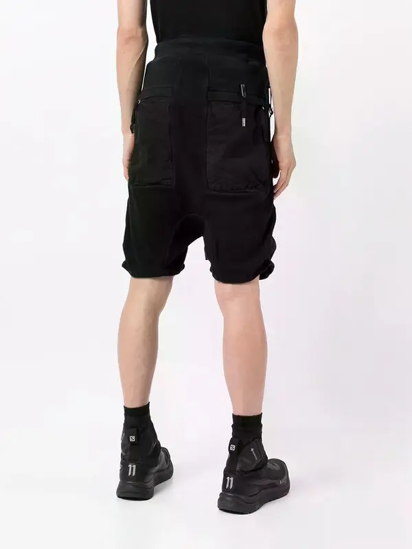 Boris Bidjan Saberi Cotton Drop Crotch Cargo Shorts - Black