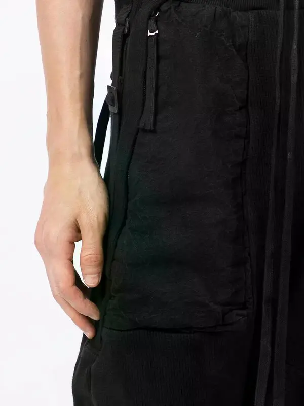 Boris Bidjan Saberi Cotton Drop Crotch Cargo Shorts - Black