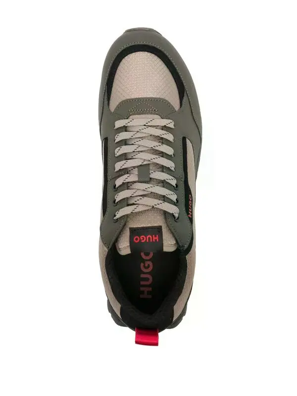 Hugo Ripstop Panelled Lace-up Sneakers - Green