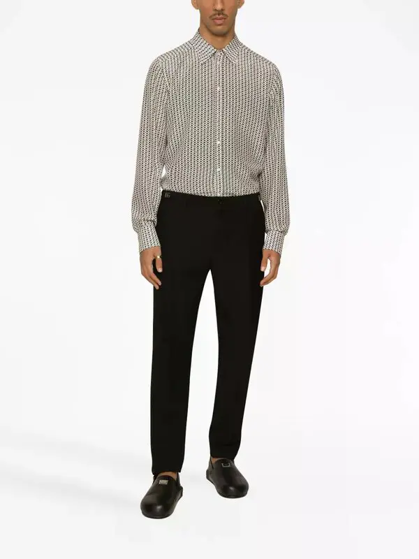 Dolce & Gabbana Tailored Trousers With Logo Plaque