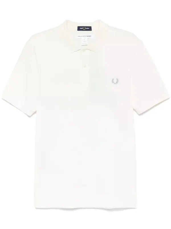Comme Des Garçons X Fred Perry Slogan-print Polo Shirt