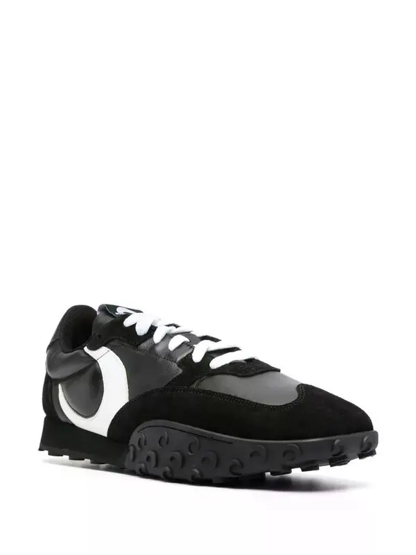 MARINE SERRE Paneled Calf Leather And Suede Sneakers