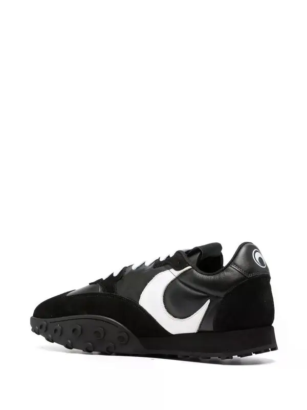 MARINE SERRE Paneled Calf Leather And Suede Sneakers