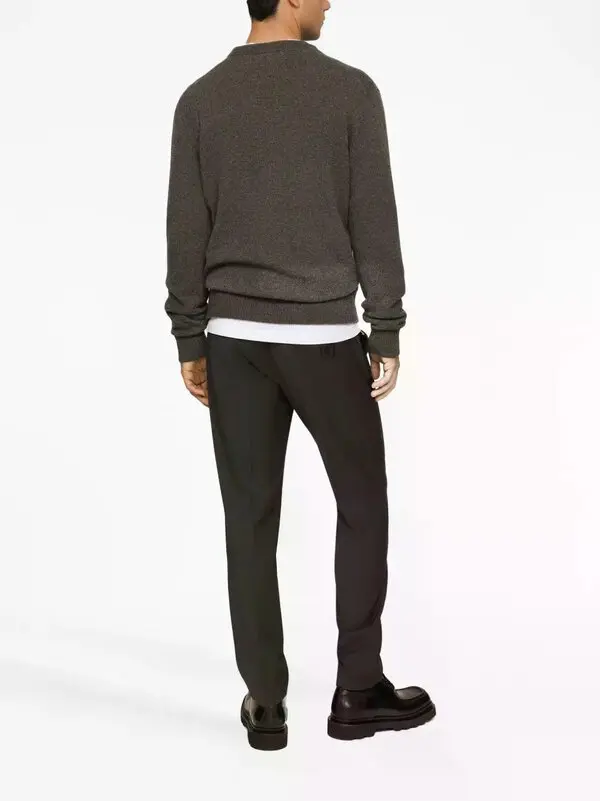 Dolce & Gabbana Logo Plaque Wool-blend Cardigan - Grey