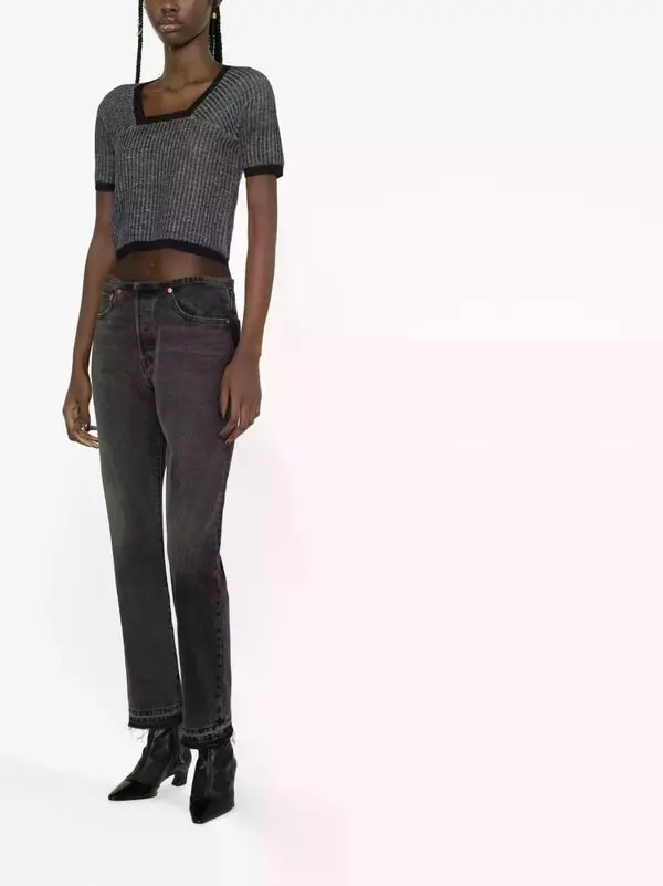Eckhaus Latta Amoretto Cropped T-shirt - Grey