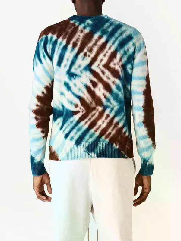 THE ELDER STATESMAN Cashmere Zigzag Crew-neck Jumper