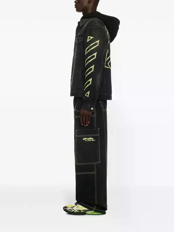 Off-White Irregular Cargo Jeans - Black